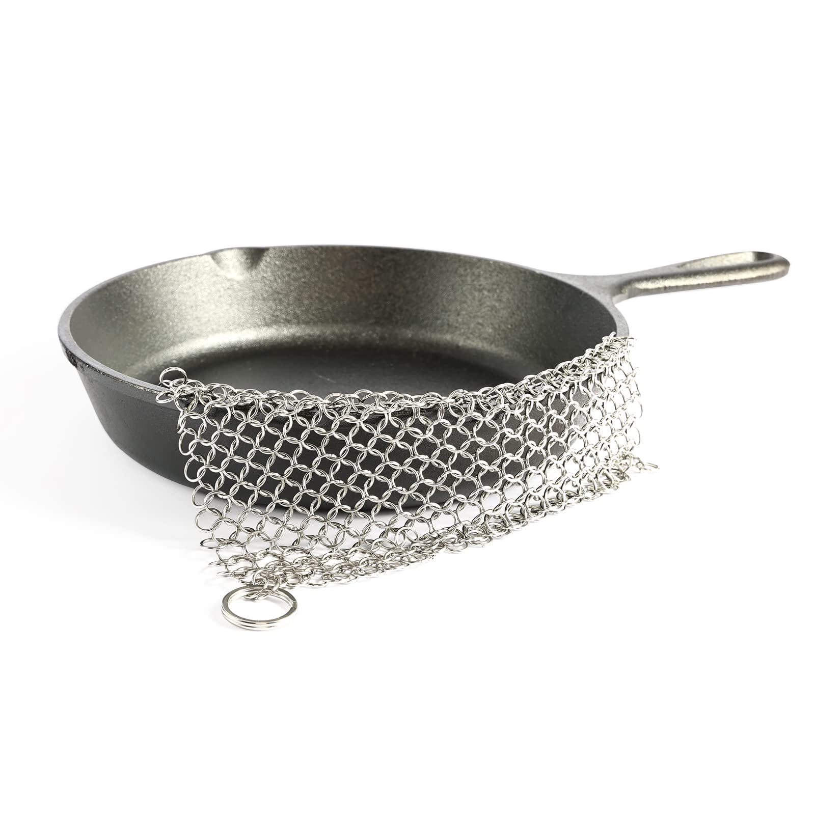 Mua Cast Iron Cleaning Scrubber-Stainless Steel Chainmail for Pans ...