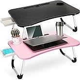 Amazon.com: Sintuff 2 Pcs Laptop Bed Desk Foldable Lap Tray with Drawer ...