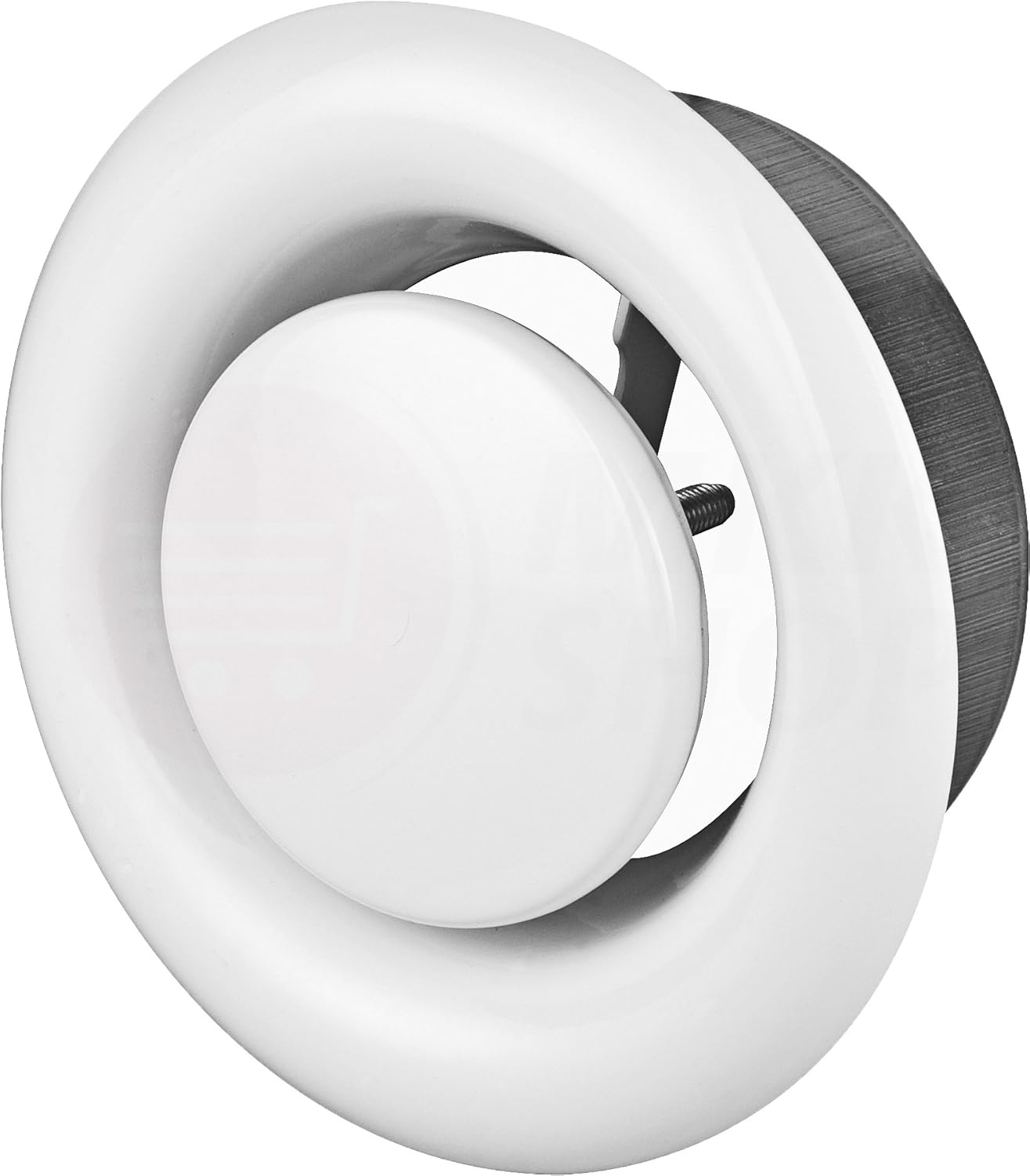 MKK Tellerventil Anemostat Ø 200 mm weiß pulverbeschichtet Abluft Wand ...