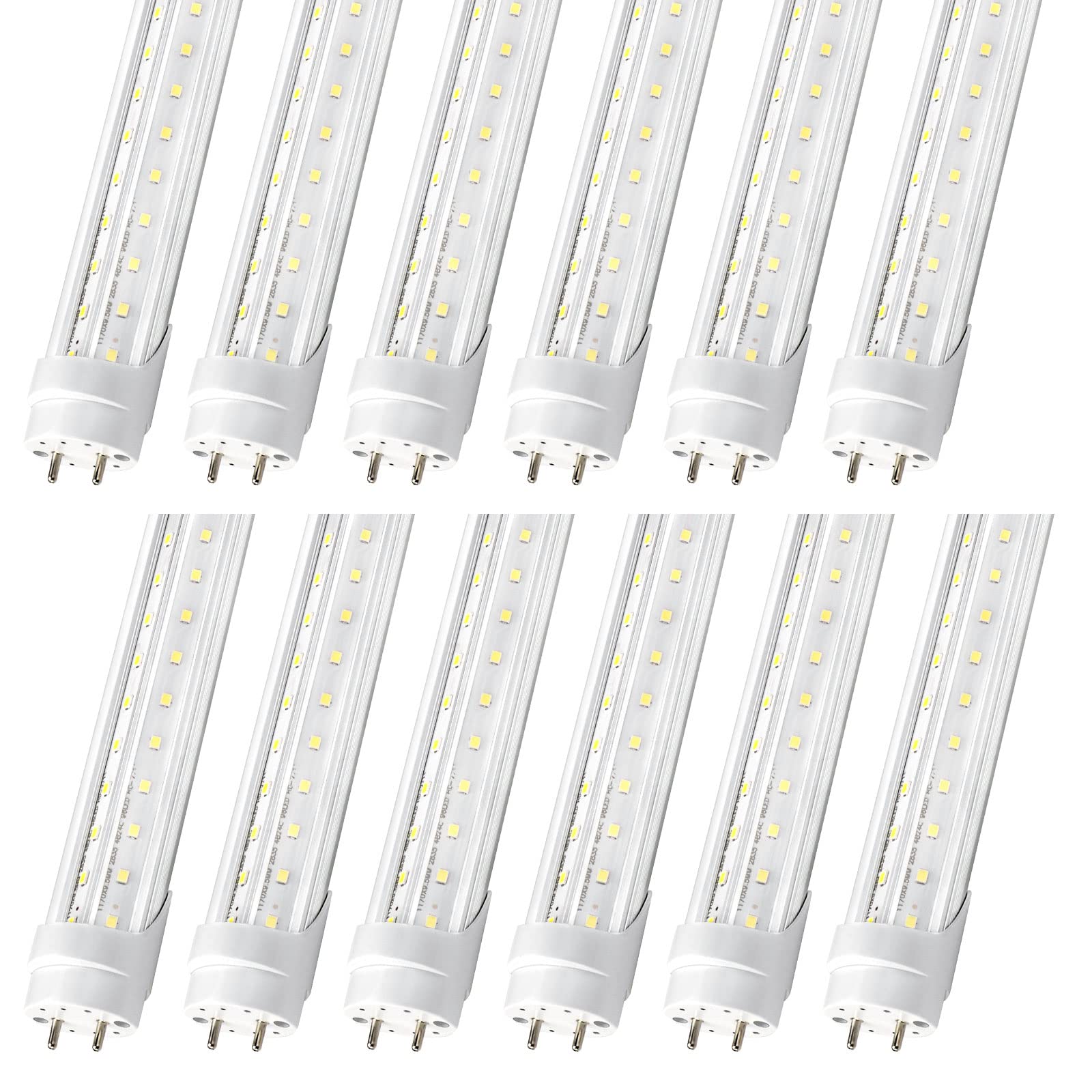 Ghiuop T8 LED Bulbs 4 Foot, 12 Pack 36W 4680LM 5000K Daylight White Type B 4FT LED Tube Lights ...