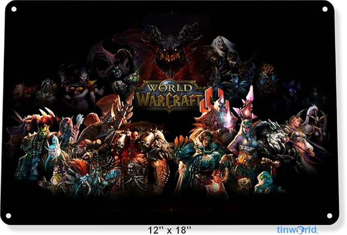 Amazon.com: Tinworld TIN Sign 12" x 18" World of Warcraft Characters ...