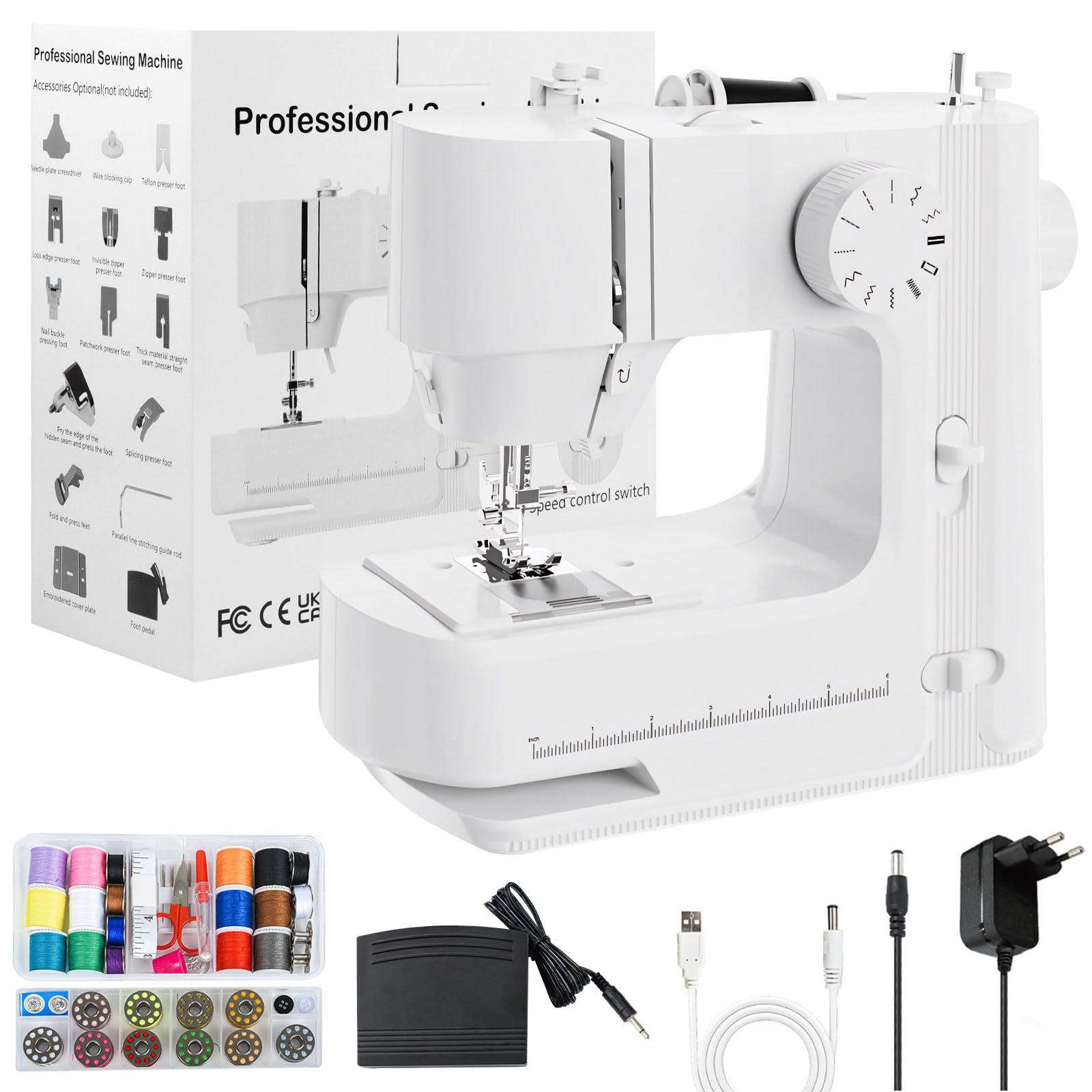 Sewing Machine - Sewing Machines for Beginners with Lights, Two Speed ...