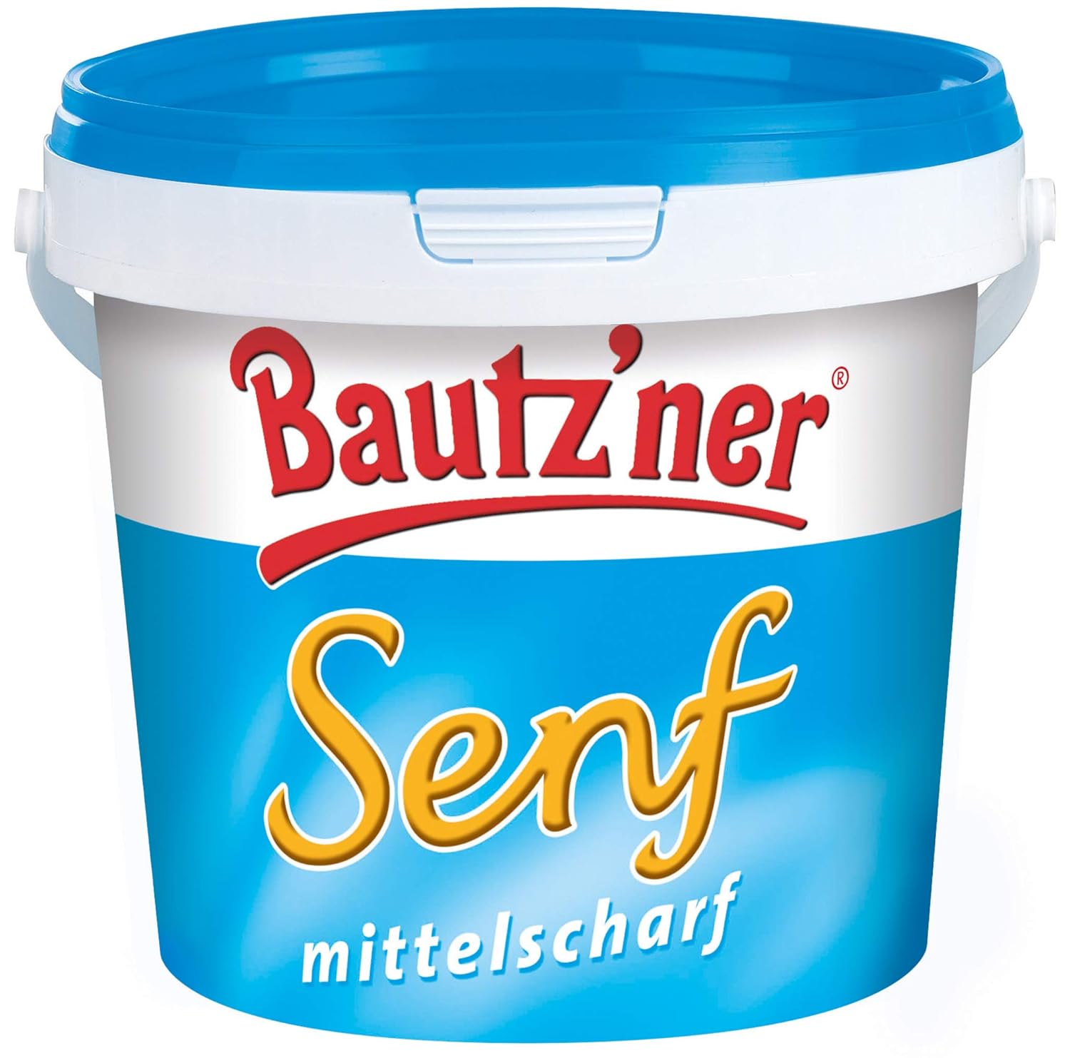 BAUTZ‘NER Senf mittelscharf – 1 kg Eimer Mittelscharfer Senf – Original ...