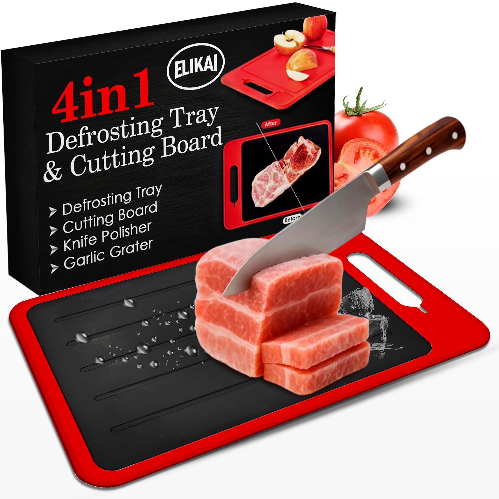 ELIKAI 4-in-1 Defrosting Tray for Frozen Meat - Meat Thawing Tray with ...