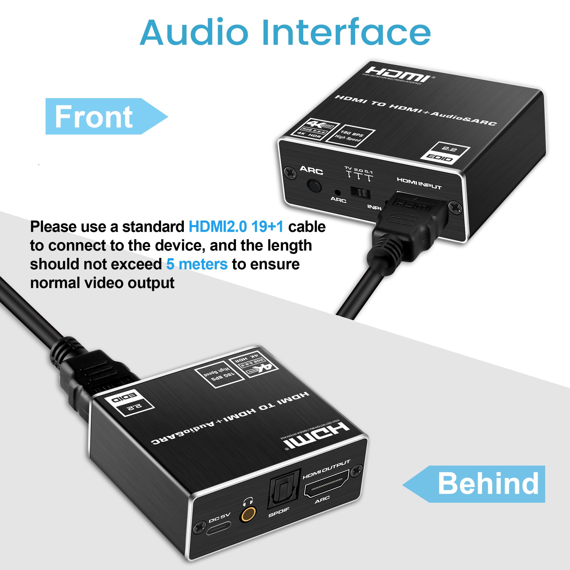 Mua HDMI ARC to Optical Audio Adapter, 4K@60Hz HDMI Audio Splitter ...