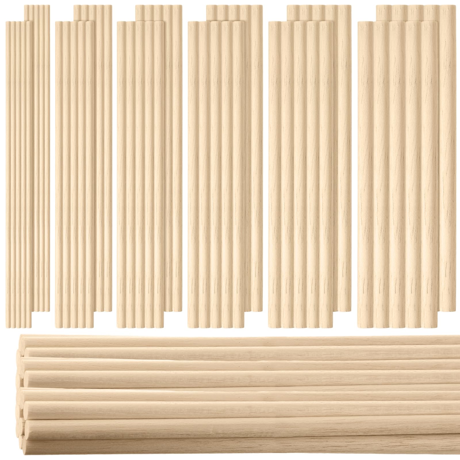 215 Pieces Balsa Wood Sticks Wooden Dowel Rods 1/8, 3/16, 1/4, 5/16, 3/ ...
