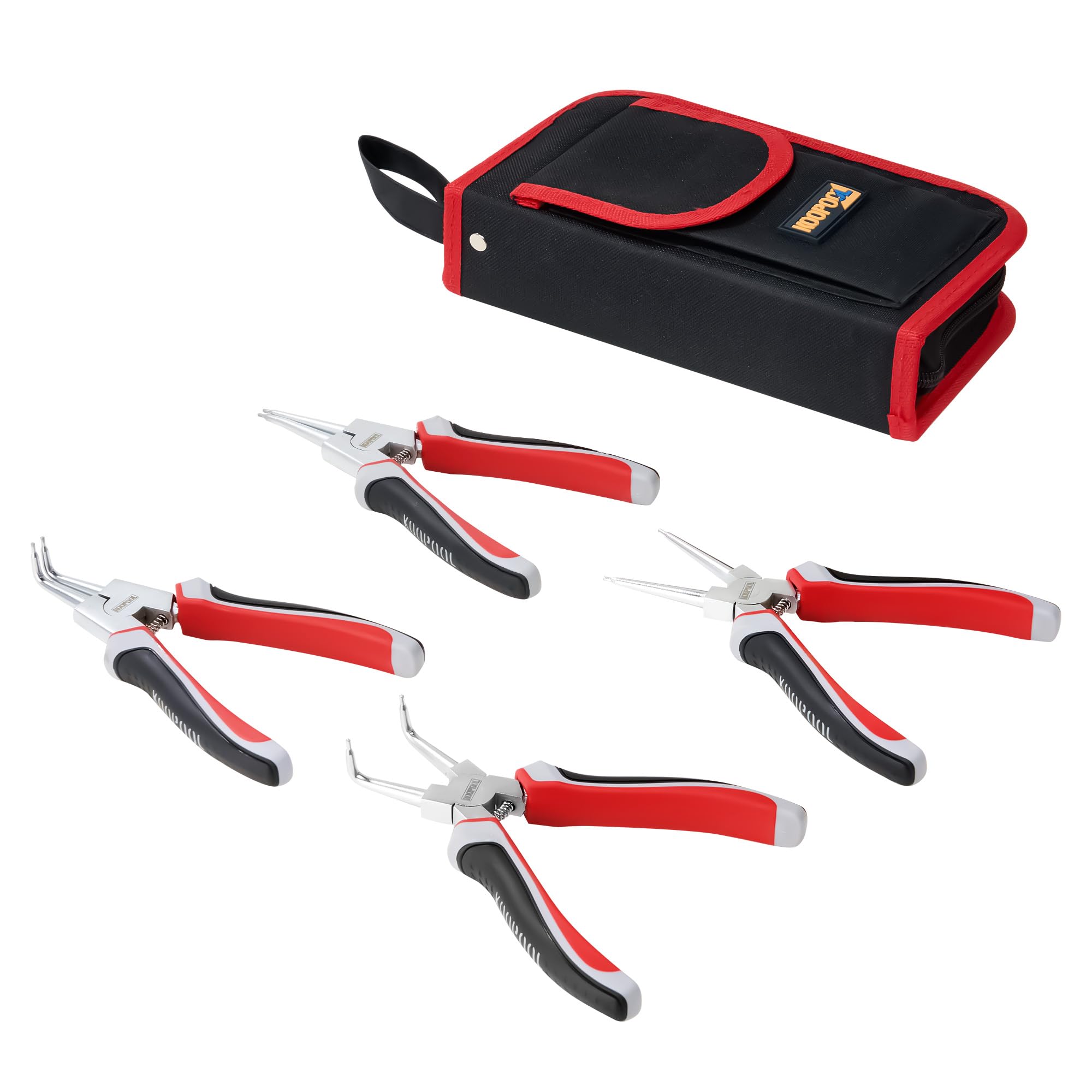 KOOPOOL 4-Piece Snap Ring Pliers Set – Precision 7-Inch Circlip Pliers ...
