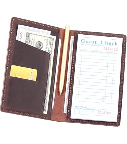 Waiter Book Server Books For Waitress With Zipper Pocket - Mushroom ...