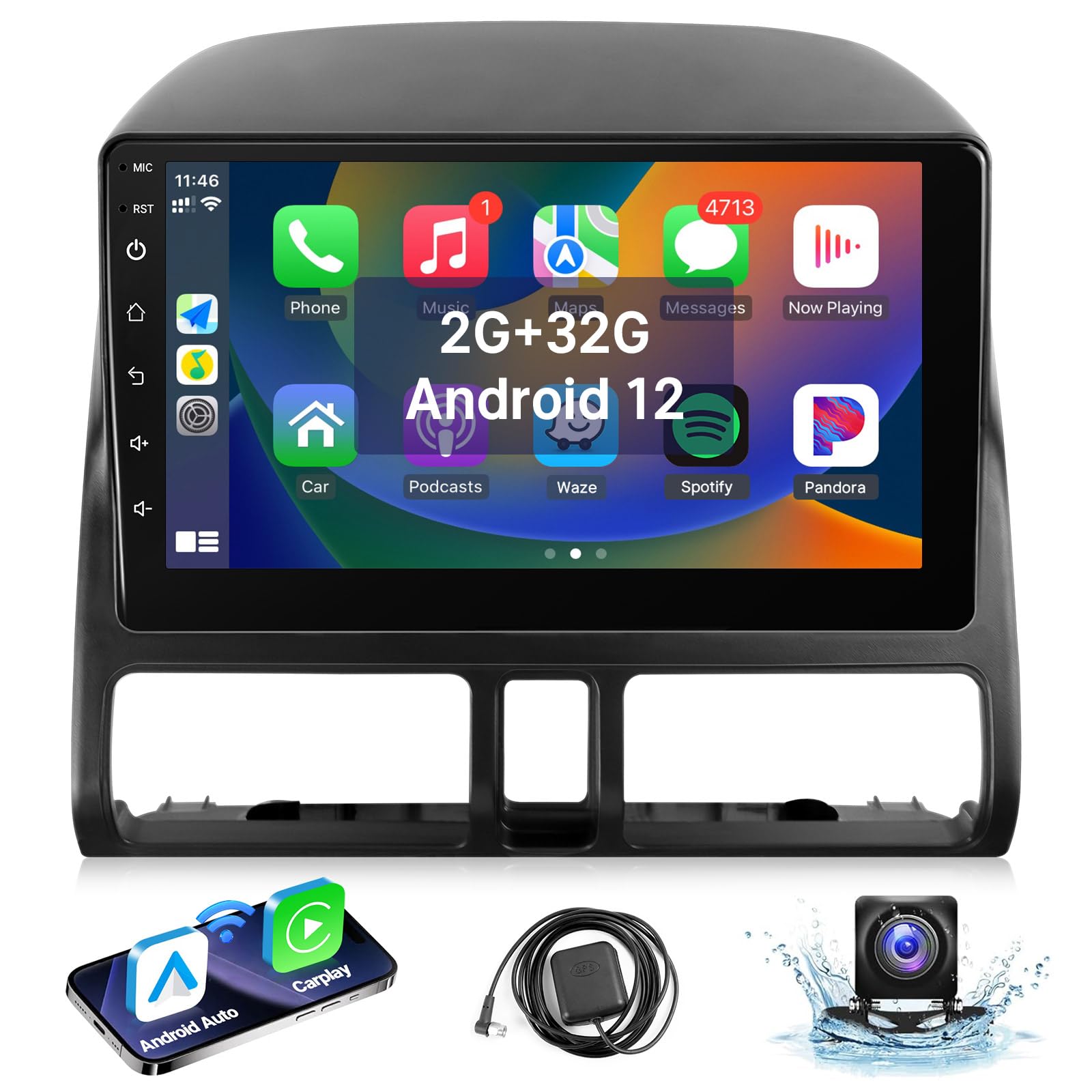 Leadfan Android Car Stereo Radio for Honda CRV 2002 2003 2004 2005 2006 with Wireless Carplay ...