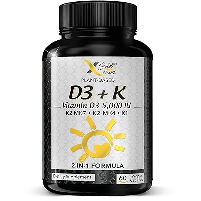 Buy Vitamin D3 K Complex Supplement: Vitamin D3 5000 IU with Vitamin K2 ...