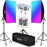 NEEWER RGB Softbox Lighting Kit with App Control & 9 Effect Modes, 2 ...