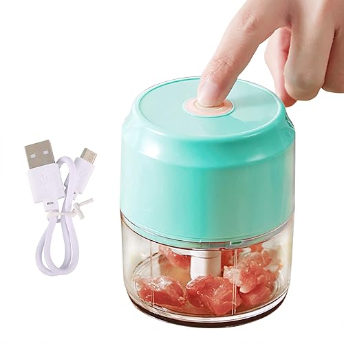 TOPHOME Electric Mini Garlic Chopper Portable Garlic Cutter Garlic Masher Vegetable Press Mincer ...