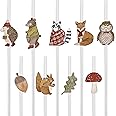 Amazon.com: Cheerland Woodland Animal Straws Winter Forest Creatures ...