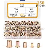 iExcell 50 Pcs 1/4-20UNC Stainless Steel 304 Flat Head UNC Rivet Nuts ...