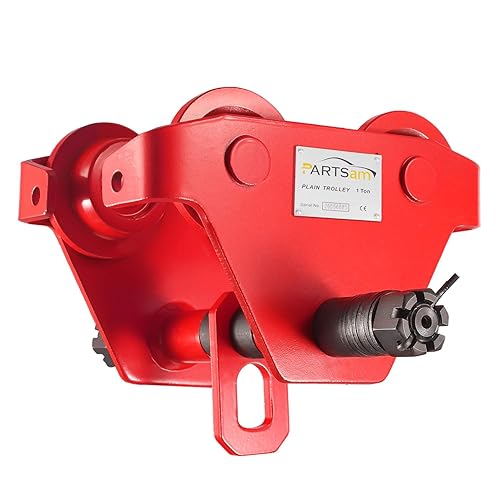 Partsam 2200LBS Capacity Beam Trolley 1 Ton Push Track Roller Trolley ...