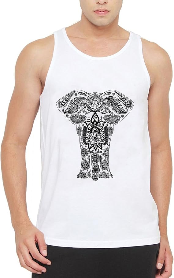 Buy British Terminal Graphic Animal-Elephant Cotton Printed Vest/Sando ...