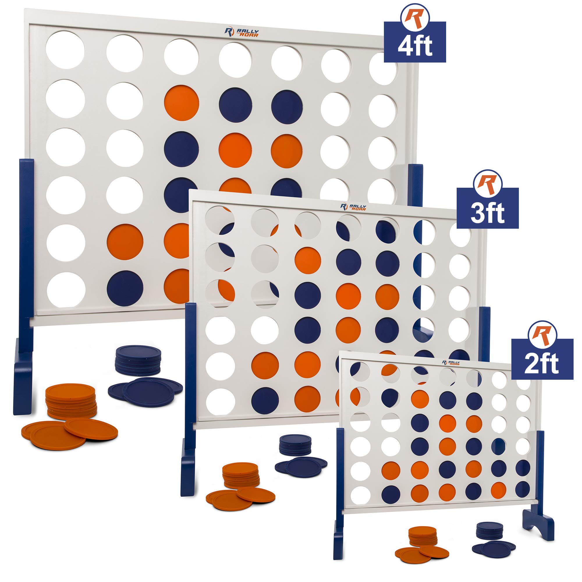 Giant 4 in A Row, 4 to Score - Premium Wooden Four Connect Game Set in ...