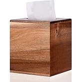Amazon.com: GinSent Tissue Box Cover Square,Acacia Wood Tissue Box ...