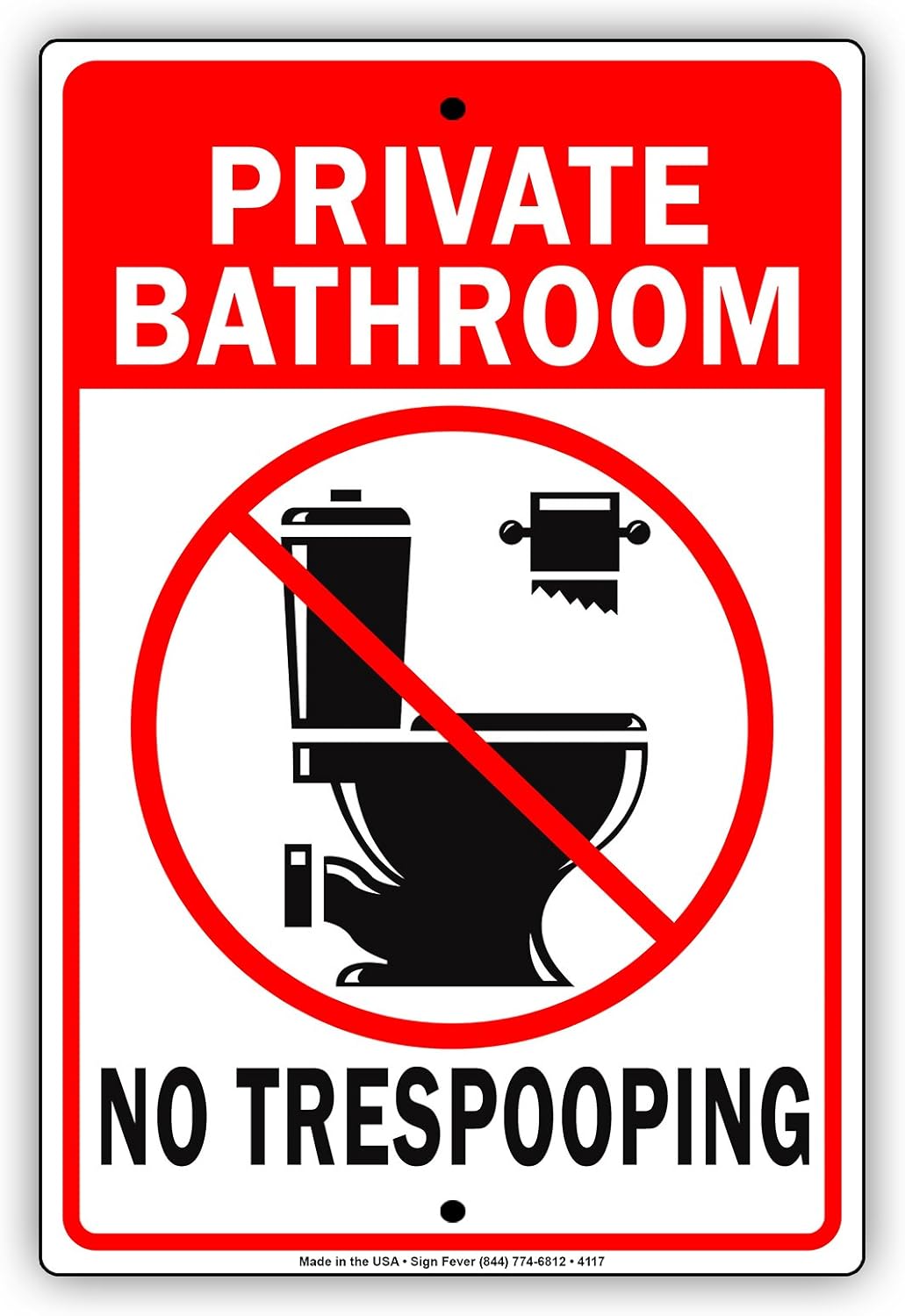 Private Bathroom Restroom No Trespooping Funny Metal Sign 8 x12 private-bathroom-restroom-no-trespooping-funny-metal-sign-8-x12