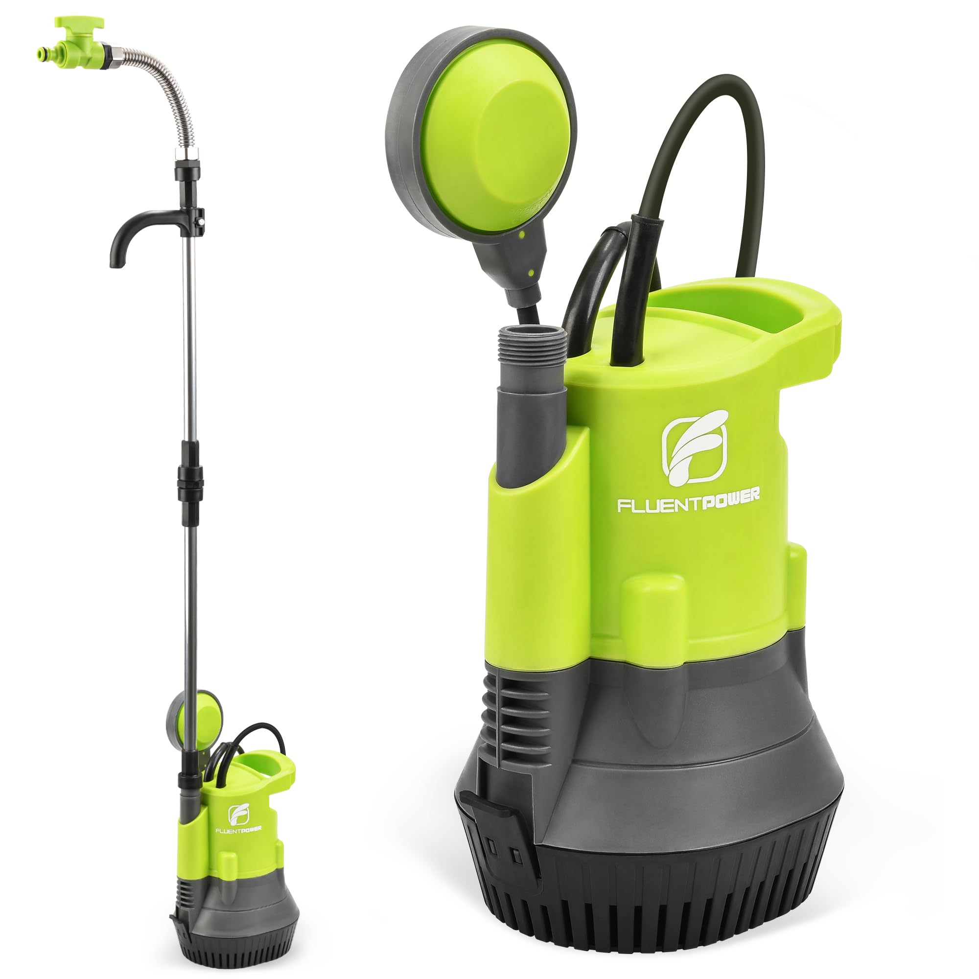 FLUENTPOWER 1/2HP Rain Barrel Pump,1050GPH Submersible Water Butt Pump ...