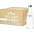Amazon.com: evian Sparkling Carbonated Natural Mineral Water 330ml Glass Bottle, Case of 20 ...