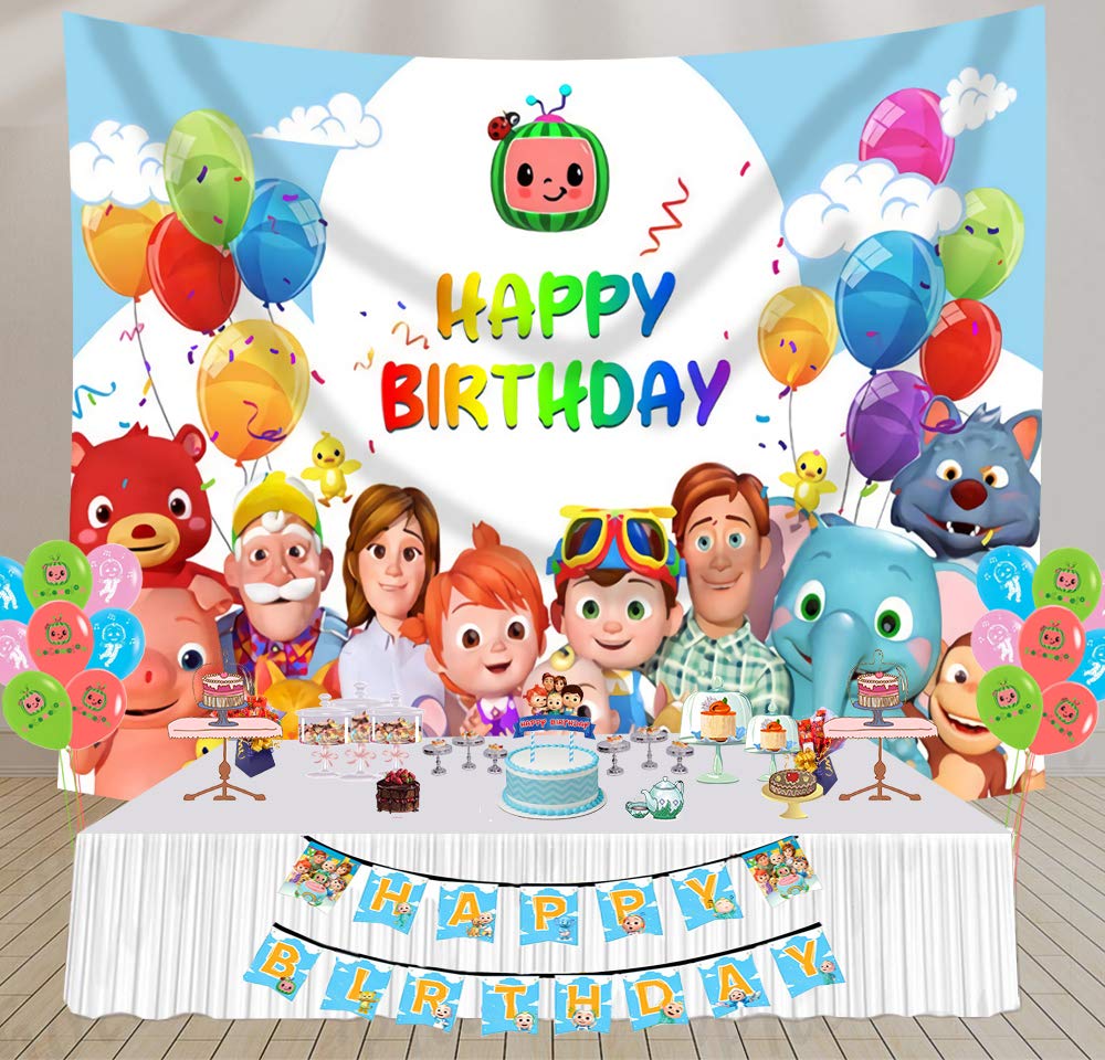 Cocomelon Background For Photography Cute Cartoon Cocomelon Birthday ...