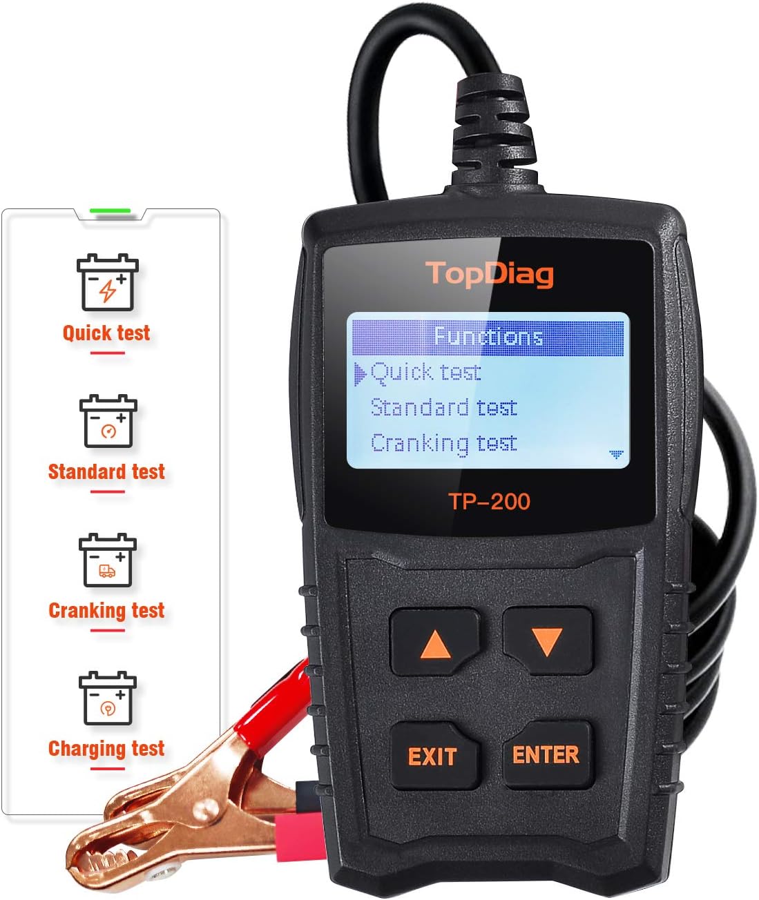 TopDiag TP200 Auto Digital Analyzers Universal 12V Car Load Battery ...