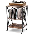 Amazon.com: GOFLAME Record Player Stand, 3-Tier Rolling Vinyl Record ...