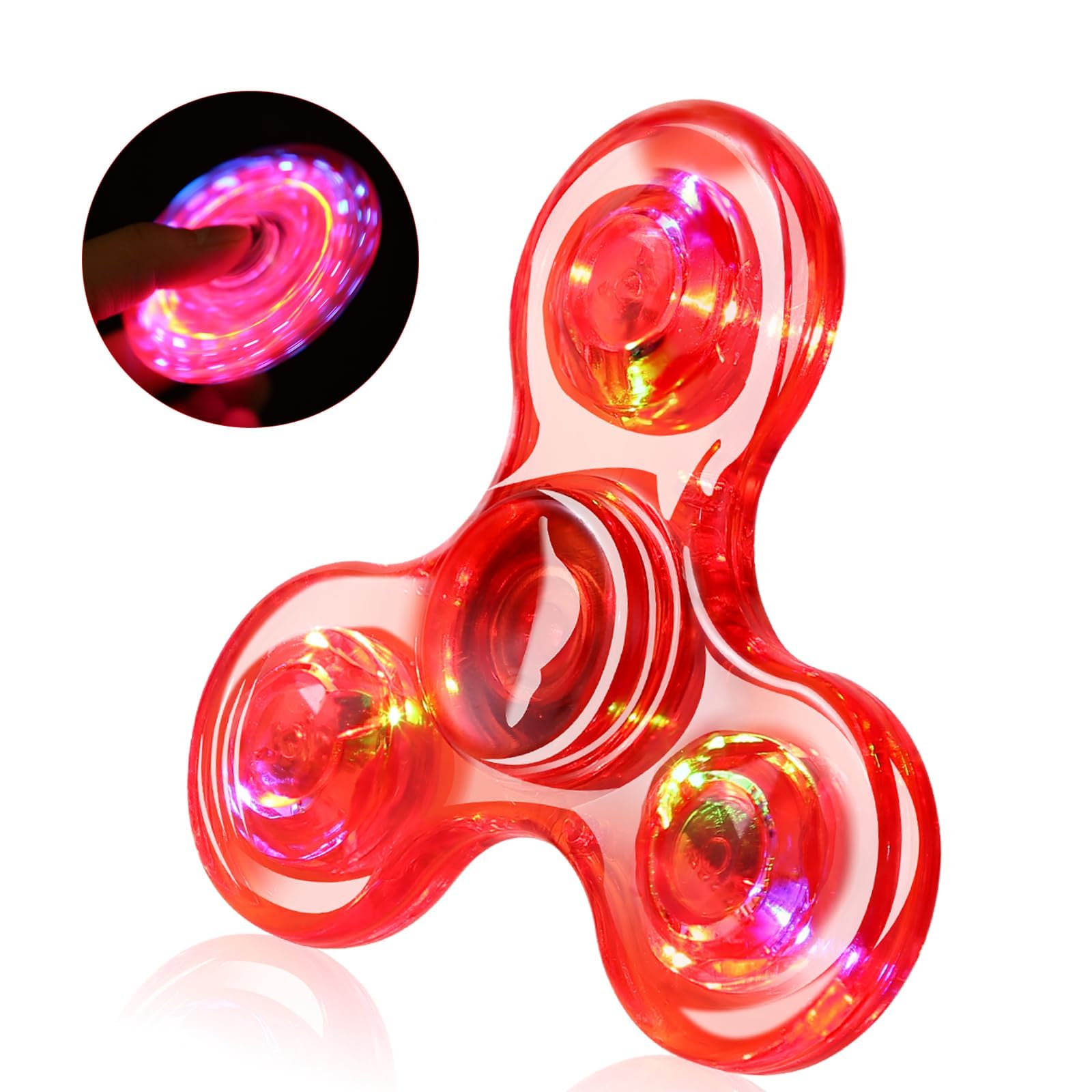 SCIONE LED Fidget Spinners, Light Up Sensory Fidgets Toys for Kids ...