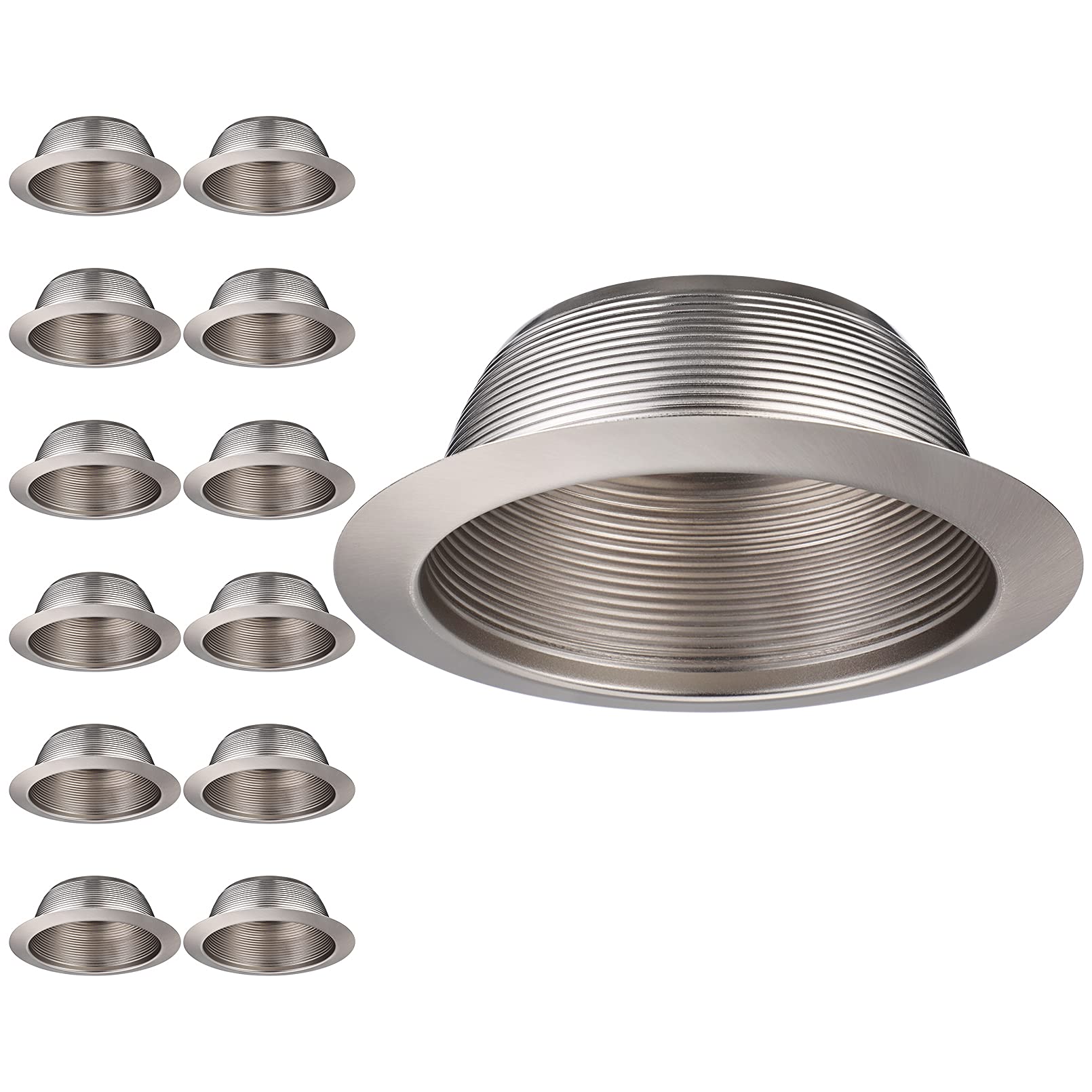 TORCHSTAR 12-Pack 6 Inch Integrated Can Light Trim, One Piece Baffle ...