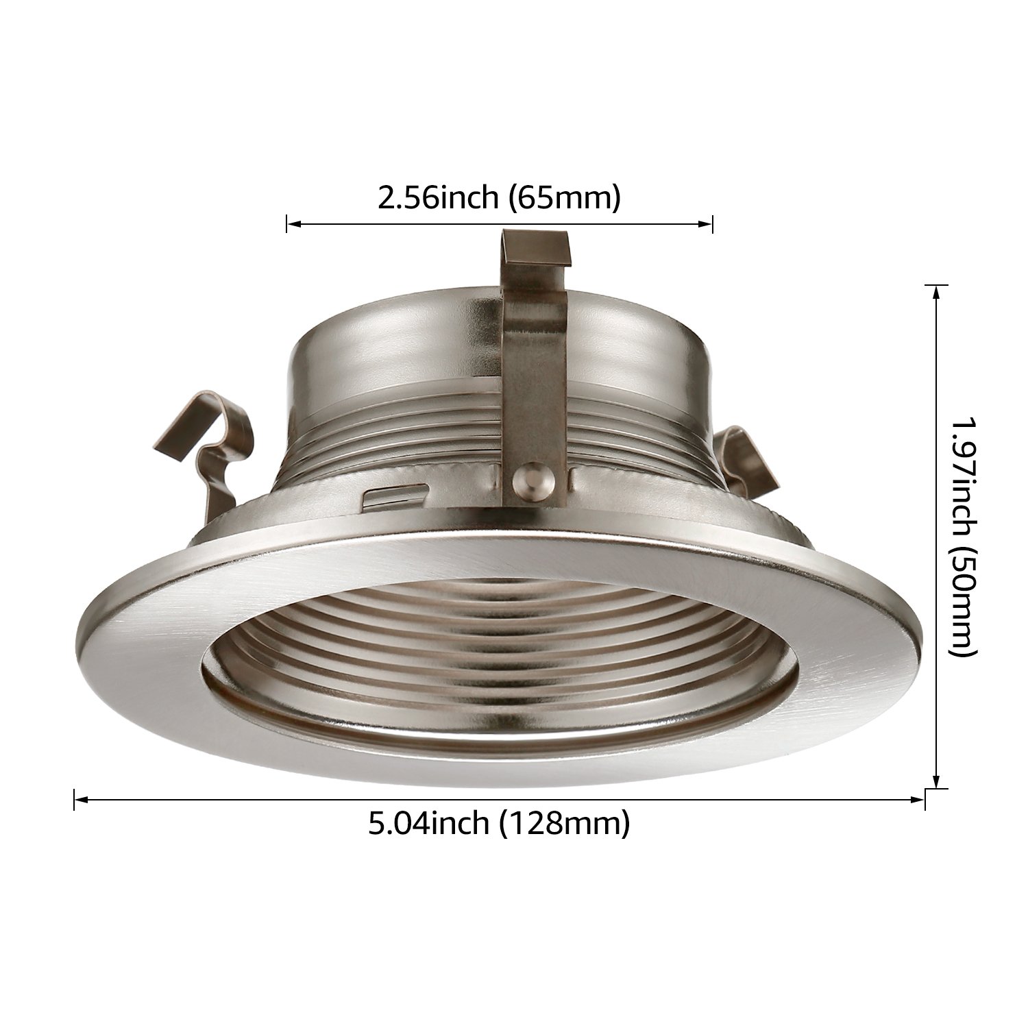 4 Inch Recessed Can Light Trim with Satin Nickel Metal Step Baffle ...