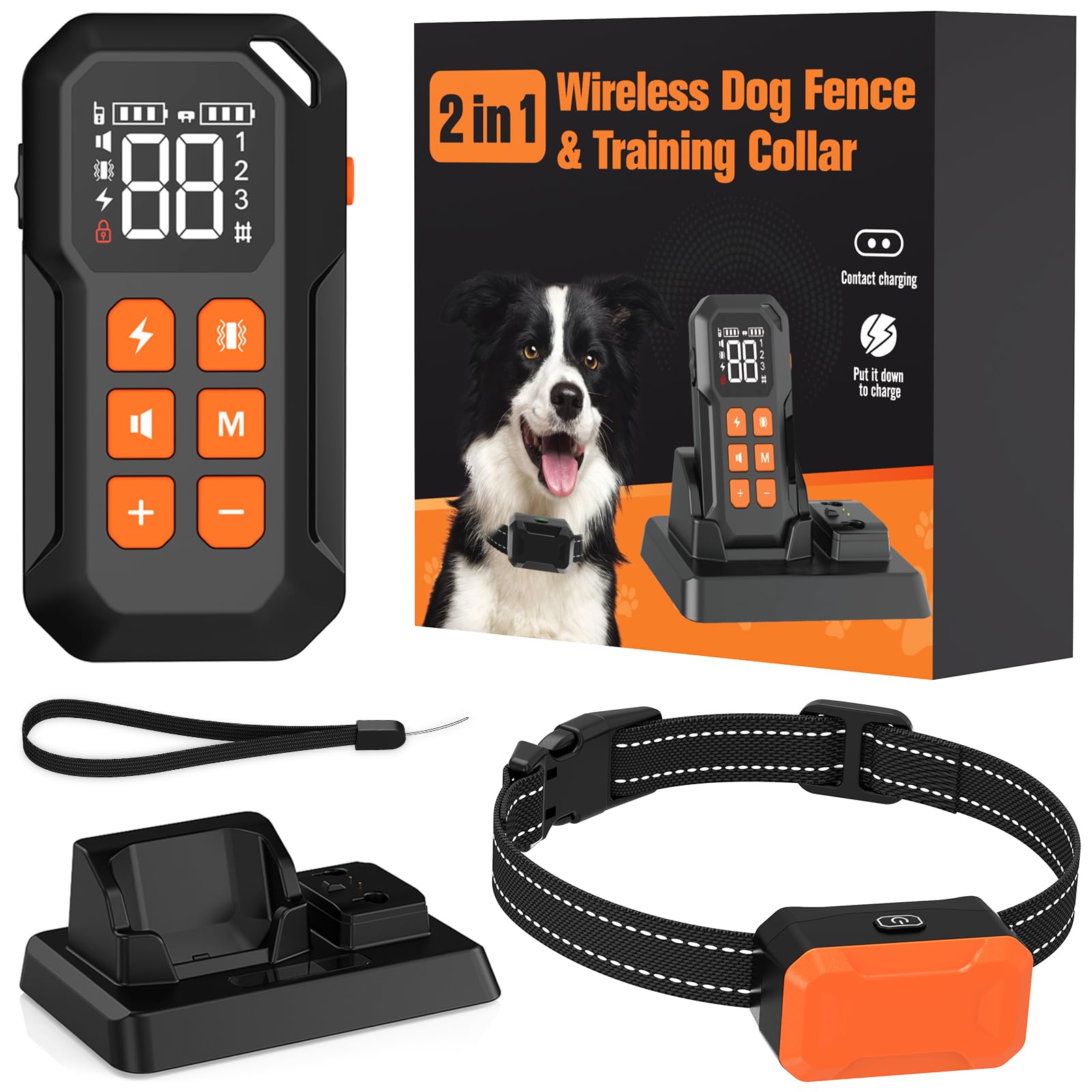 WTBFX Wireless Dog Fence,Electric Fence for Dogs Up to 985ft Adjustable ...