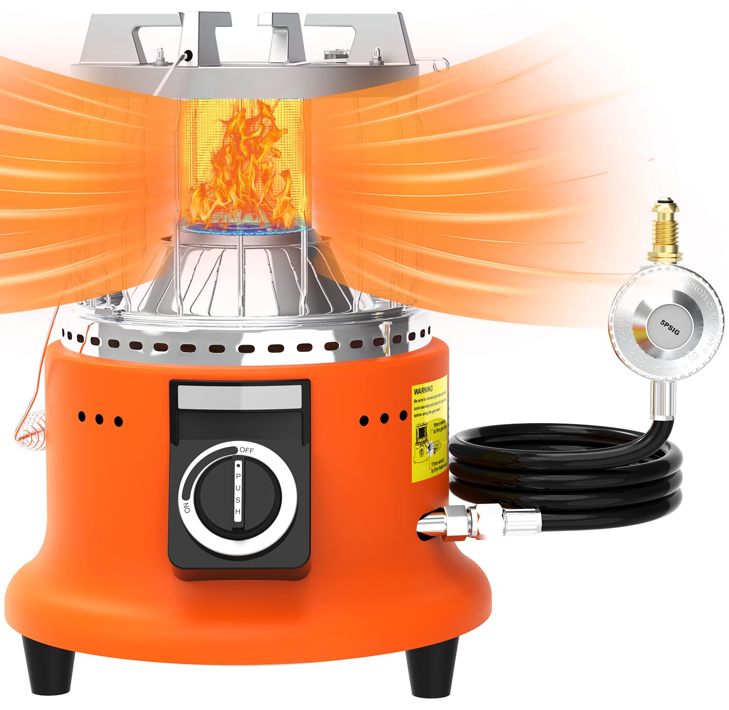 SEEYANG Outdoor Propane Heater with 5FT Propane Hose 2-in-1 Camping Gas Stove & Portable Camp ...