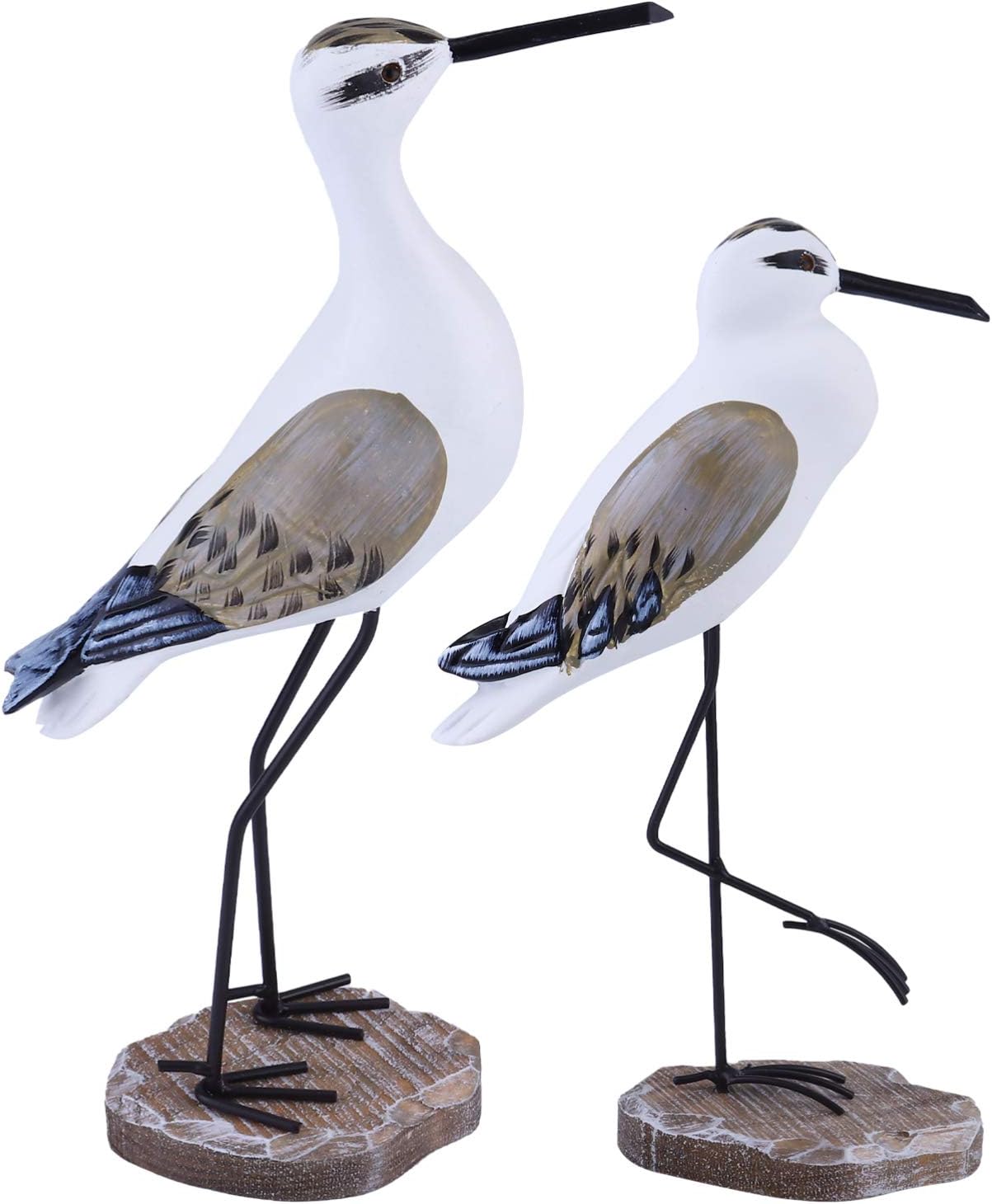 Amazon.com: EXCEART 2pcs Seagull Statues Garden Bird Sculpture Wooden ...