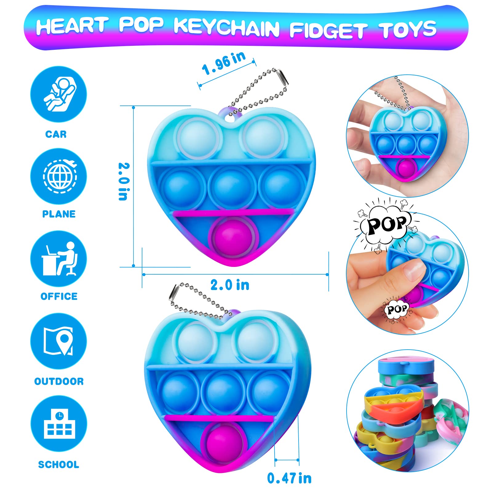Mua Pop Fidget Toys Bulk Its Valentines Day Gifts for Kids Party Favors ...