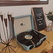 1byone Belt-Drive 3-Speed Portable Vinyl Turntable with: Amazon.co.uk ...