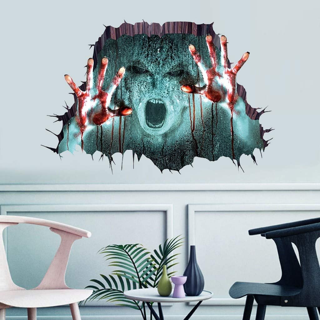 Amazon.com: 23.6" x 17.7" Halloween Scary Wall Decals 3D Screaming ...