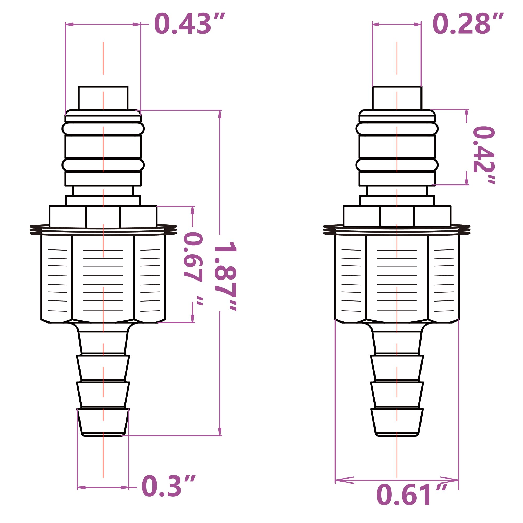 Mua IRONSTAR Quick-Disconnect Hose Barb Insert，Plastic Quick Connect ...