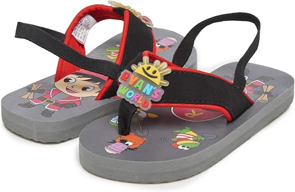 Amazon.com | Ryan's World Flip-Flop Sandals with Back Strap, Boy’s Slip ...