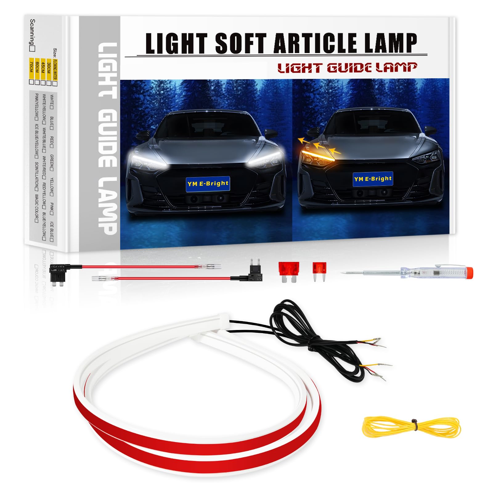 YM E-Bright Sequential Turn Signal Blinker Indicator DRL Led Strip ...