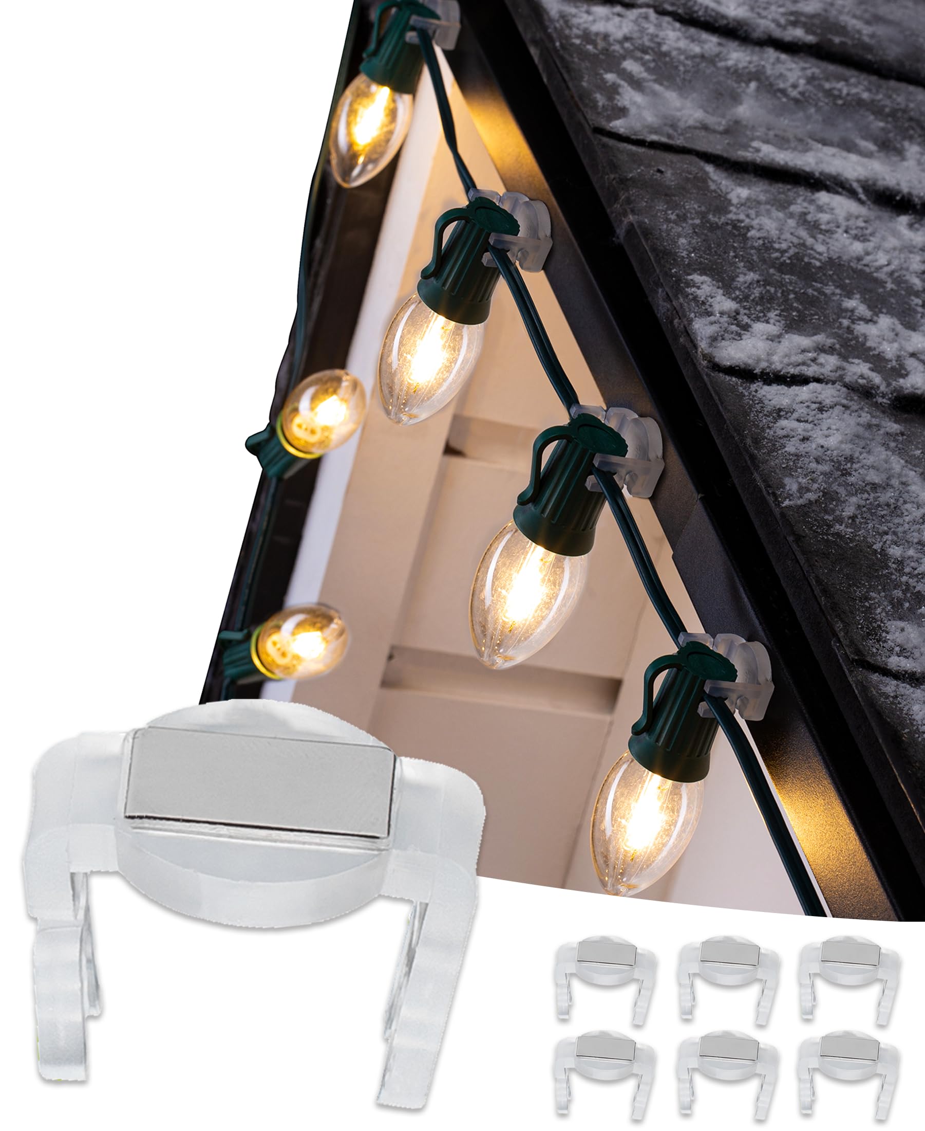 Christmas Lights Magnetic Clips, 100 Count Magnet Holiday Lights Clips ...