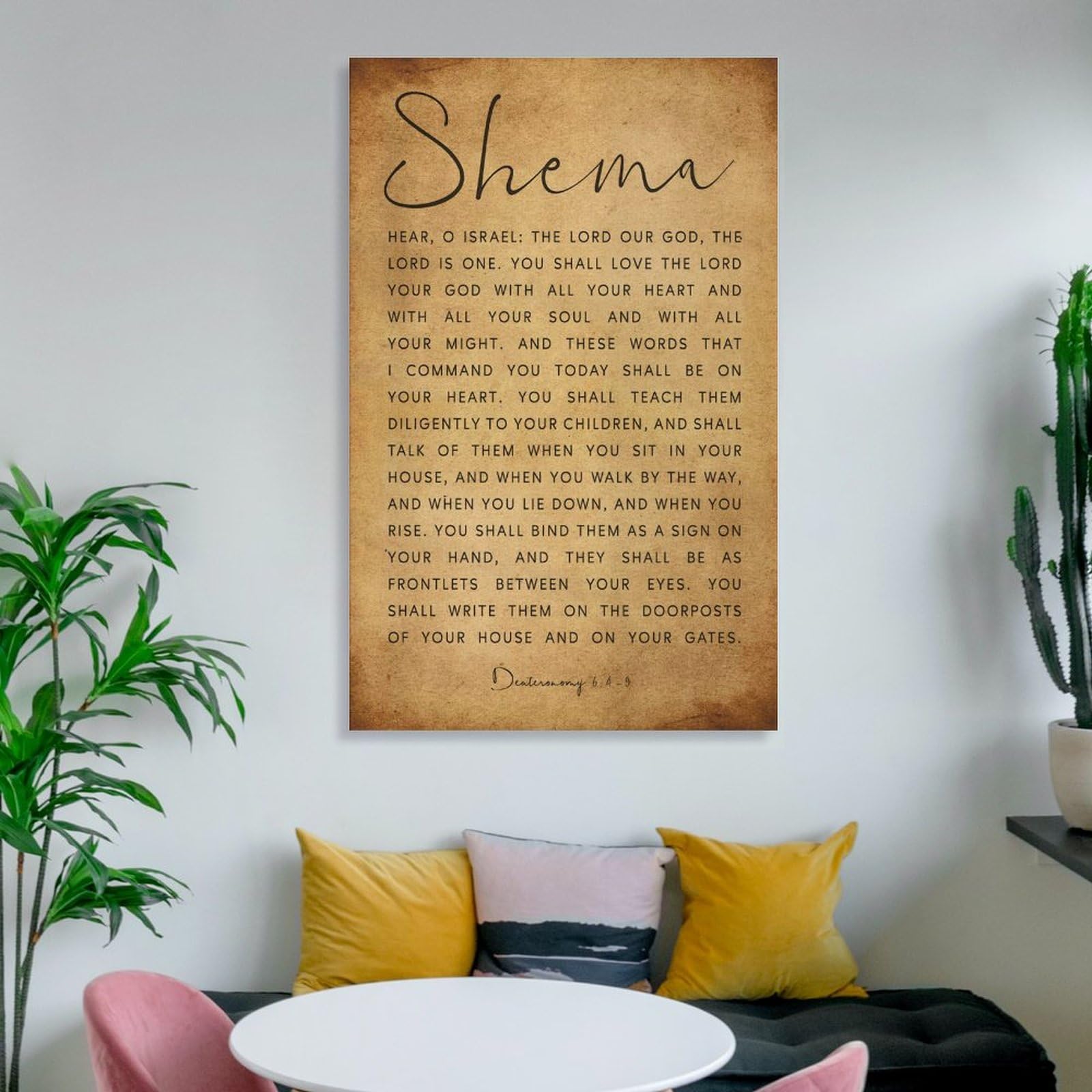 LGDSBHH Deuteronomy 6 4-9 Shema Bible Verse Wall Art Bible Posters ...