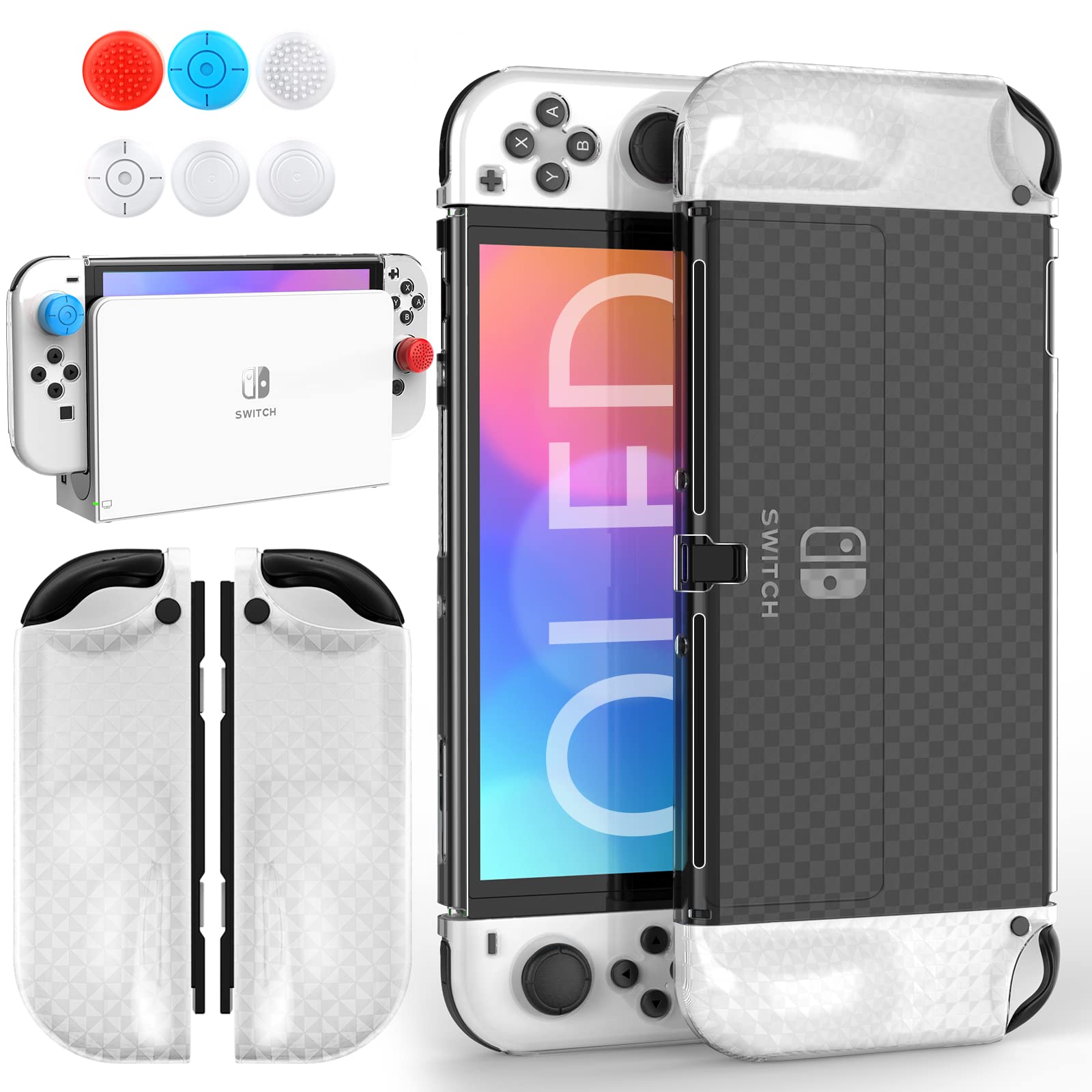 Mooroer Switch OLED Case, Upgraded Dockable Protective Case for ...