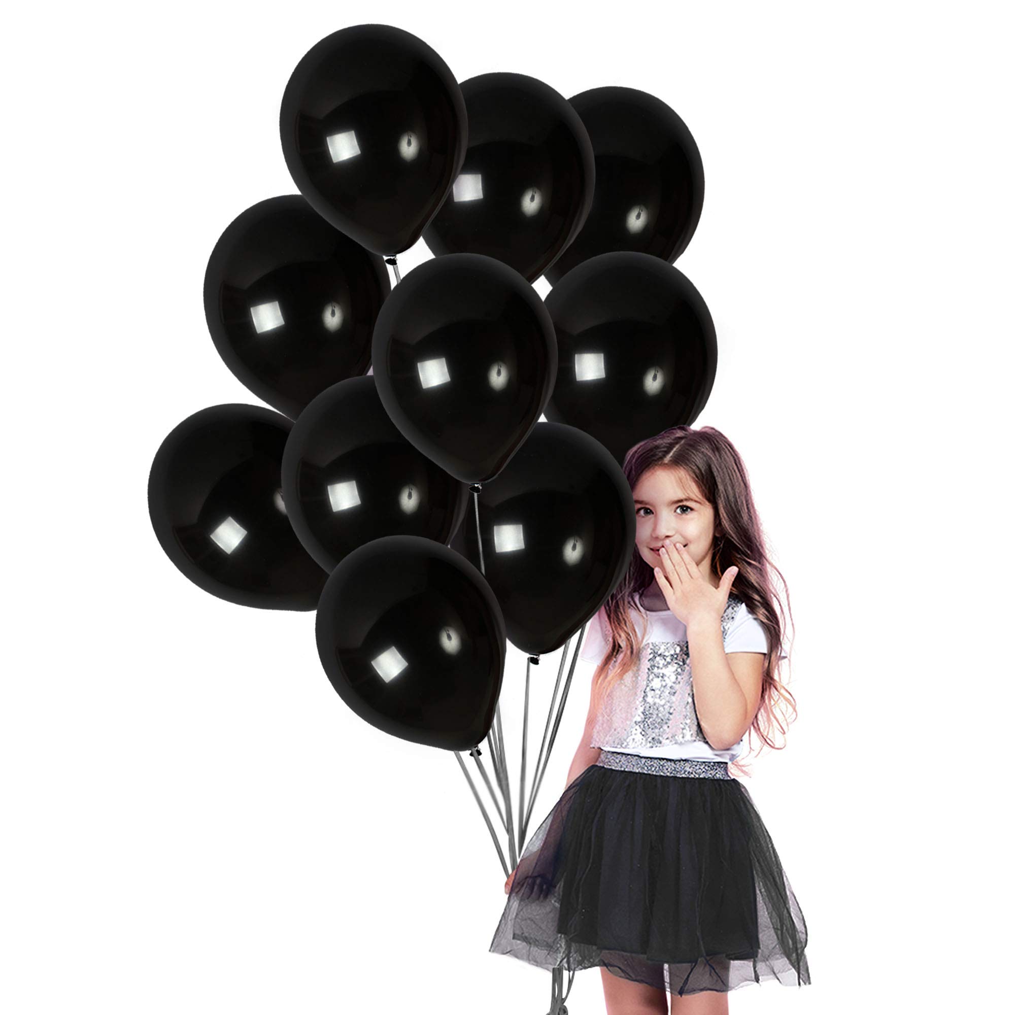 Buy Treasures Gifted Matte Black Balloons - Black Latex Balloons, Bulk ...