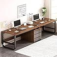 Amazon.com: SUZEPER Two Person Desk with Drawers,Extra Long Desk with ...