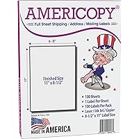 Amazon.com : Full Sheet Shipping Labels, Self Adhesive Shipping Labels ...