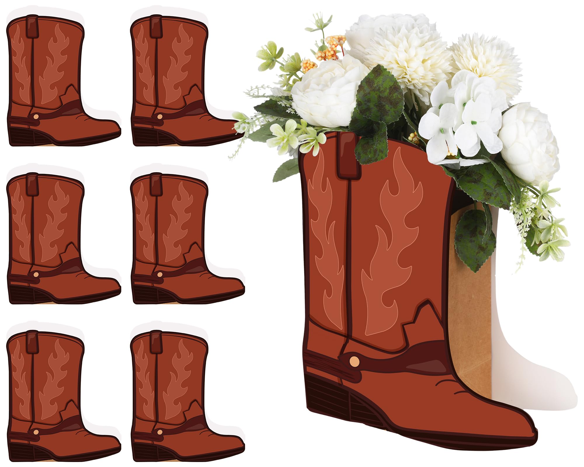 Weekgrat 8 Set Western Cowboy Boots Flower Boxes Centerpiece Boot Shape ...