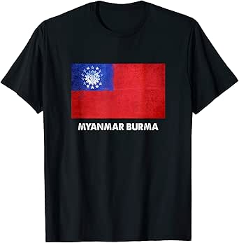 Amazon.com: Myanmar Burma Flag Shirt | Burmese Myanmarese T-Shirt: Clothing