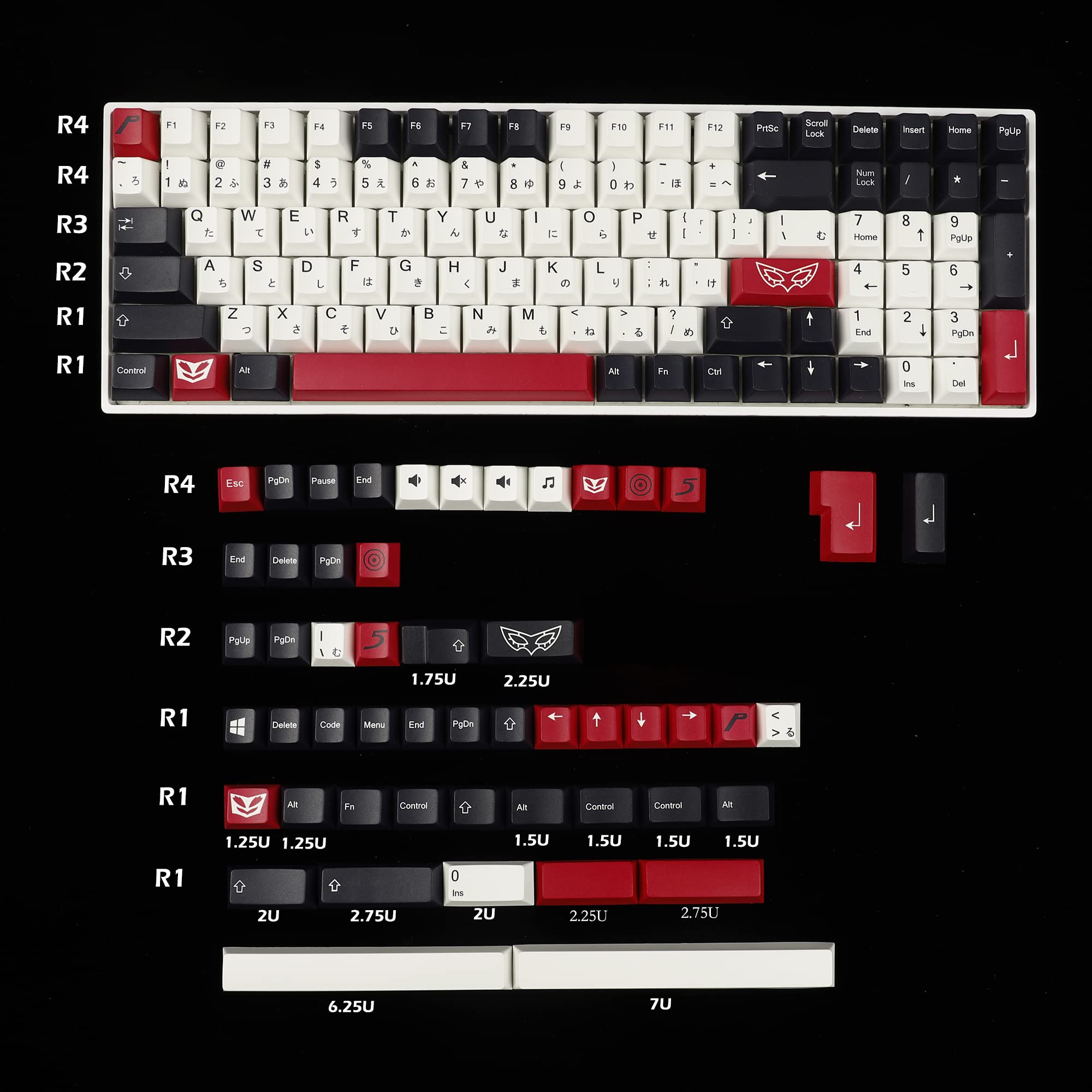 Mua 152 Key Metaverse P5 Dye Sub Keycaps PBT Cherry Profile ANSI ISO ...