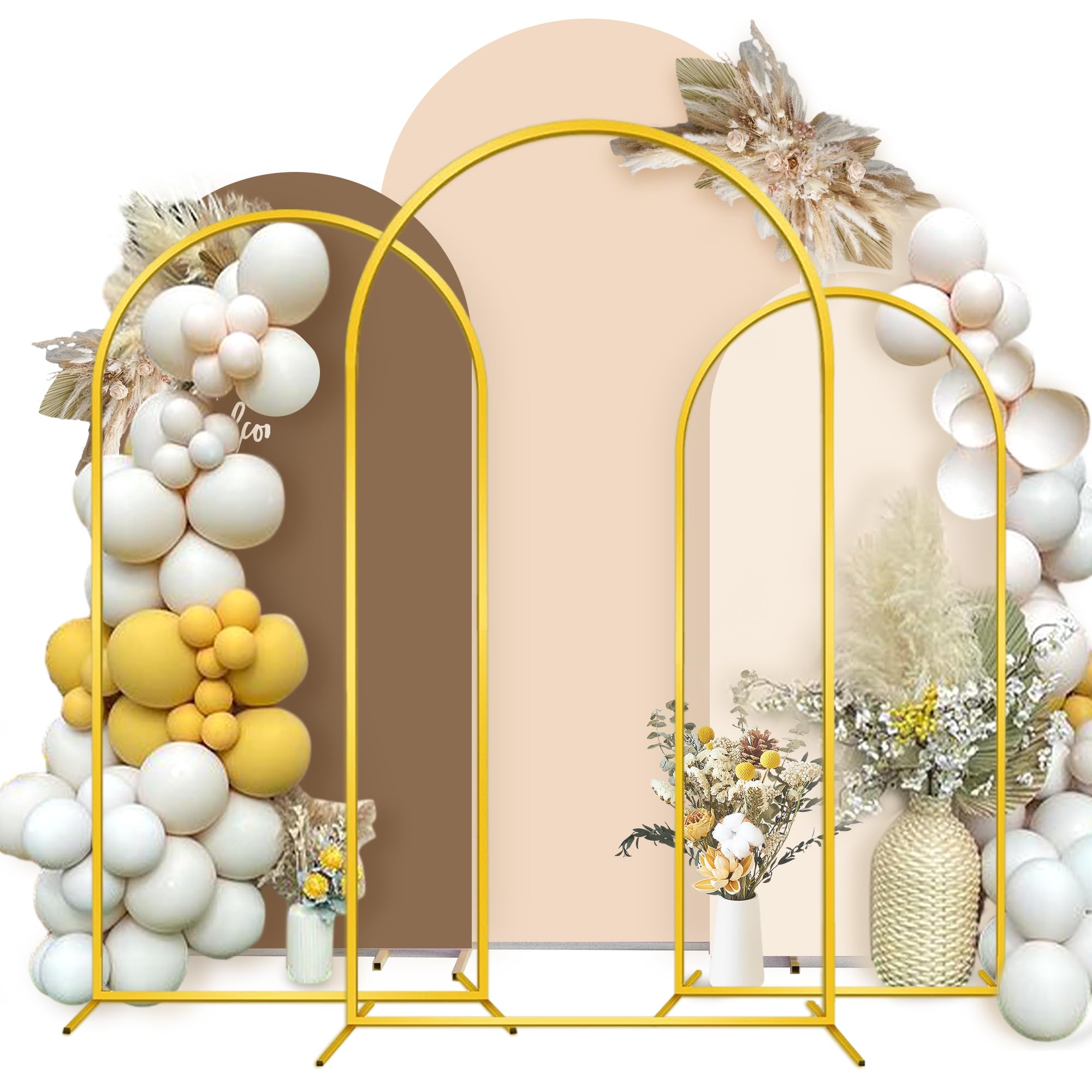 Metal Arch Backdrop Stands with Arch Covers, 4ft,5ft,6ft Gold Wedding ...